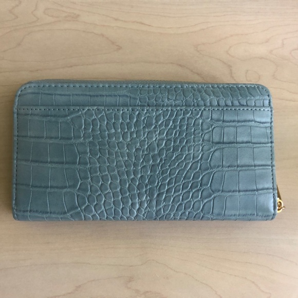 IMAN | Bags | New Iman Blue Croco Like Wallet | Poshmark
